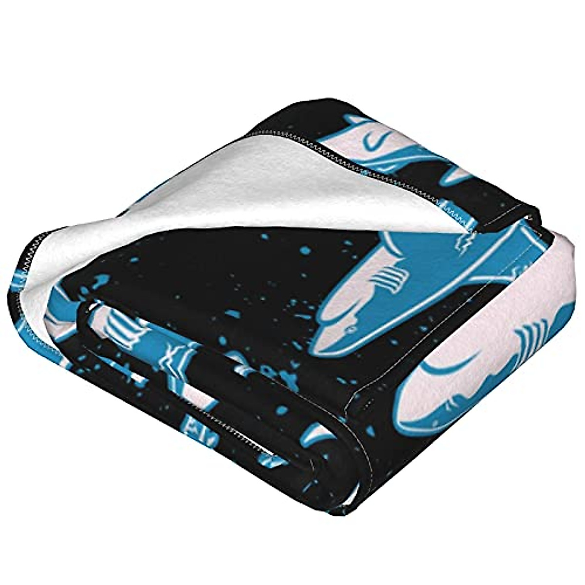 Blue Shark Ultra Soft Fleece Throw Blanket Size Lightweight Sofa/Couch/Living Room/Bed Decor Plush Bed Blankets for Adults and Kids Gifts 50"x40"