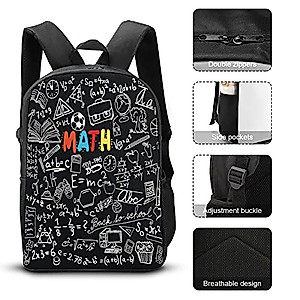 MEDTOGS Math Backpacks for School 17 inch School Bag Large Book Bags for Middle School High School College Travel