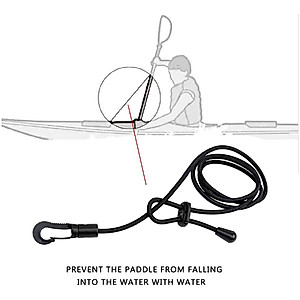 MOOCY Kayak Paddle Leash Safety Rod Adjustable Canoe Paddle Fishing Rod with Snap Hook for Kayaking Securing Canoe SUP Board Rowing Surfing Cycling Survival Paracord Bungee Cord Safety Lanyard