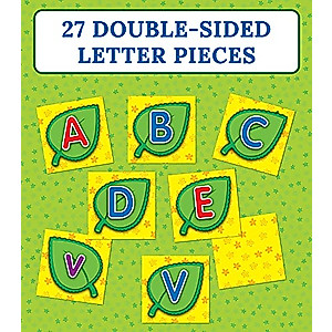 Carson Dellosa Ladybug Letters Alphabet Puzzle—Kids Alphabet Game With 26 2-Piece Ladybug Puzzles, 26 2-Sided Leaves With Alphabet Letters, 1-4 Players, Ages 4+
