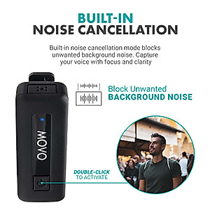 Movo Wireless Mini UC Duo Wireless Microphone for Android - Ultracompact Bluetooth Microphone for Android with Clip on Wireless USB-C Microphone for Android - (10HR Battery Life, 164ft Range)