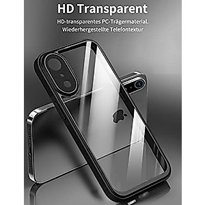 Quikbee iPhone XR Case, Non-Slip, Crystal Clear, Military Grade Drop Protection, Slim & Thin - 6.1 Inch (Black)