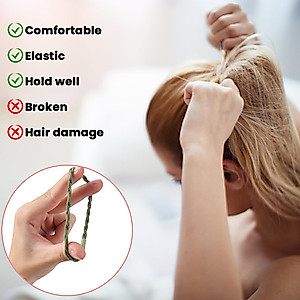 DIYDEC 32PCS Boho Hair Bracelets for Women Elastic Bracelets Hair Ties No Damage Hair Bands for Girls Thick Thin Long Curly Hair Accessories(B Style)