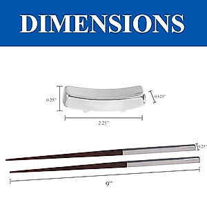Natico Originals Silver Metal and Wood Chopsticks Set | Set of 2 Pairs w/ 2 Rests | Gift Set, Gift Packaged | Reusable (60-603SET)