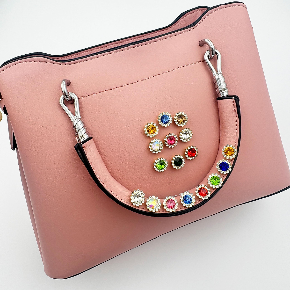 100 Pcs 12MM Sew on Rhinestones Crystals Glass Metal Base Sewing Flower Claw Rhinestones for Clothes Shoes Earring Belt Crafts Sewing Accessories (08 Mixed)