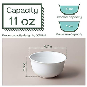 DOWAN Cereal Bowl, 10 Ounces White Cereal Bowls Set of 6, Classic Round Style Soup Bowls for Kitchen