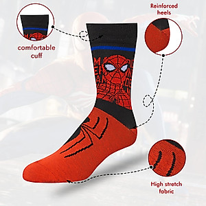 Marvel Spiderman Socks for Boys & Men, 6-Pack Socks for Men & Boys Socks, Men's Athletic Socks, Athletic Socks for Boys,