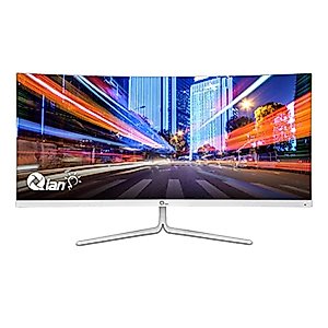 Qian 30" Ultra Wide FHD 1080P Curved Computer Monitor,100 Hz VA Panel Office Monitor, 21:9 Aspect Ratio,178°Viewing Angle,16.7M Display Colors,Framless AMD Freesync GSync,Tilt Adjustable