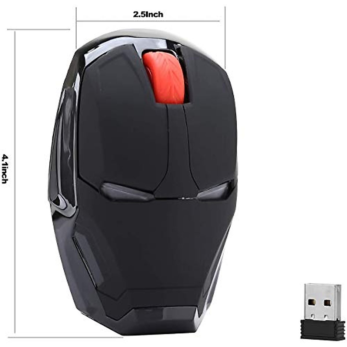 WFB Ergonomic Wireless Computer Mouse for Kids, 2.4 G Portable Noiseless Mouse Optical Mice with USB Receiver for Notebook PC Laptop Computer Mac Book (Black)