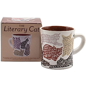 Literary Cat Mug - Kitten Quotes From Famous Writers Authors and Other Feline Lovers - Comes in a Fun Gift Box