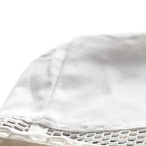 Flowertree Carry All Plain Canvas Mesh Tote Sheer Summer Shopping Bag White