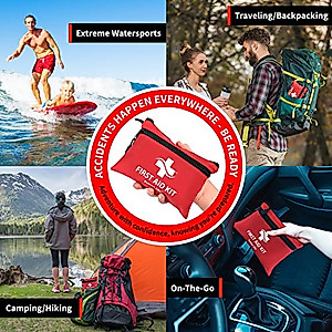 Protect Life First Aid Kit for Home/Business | HSA/FSA Eligible Emergency Kit | Hiking First aid kit Camping | Travel First Aid Kit for Car|Small First Aid Kit Travel/Survival Medical kit - 100 Pieces