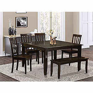 East West Furniture PFAN6-CAP-W Dining Set, 6-Piece