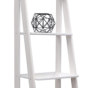 Adeptus 5 Shelf Ladder - Made from Solid Wood (White)