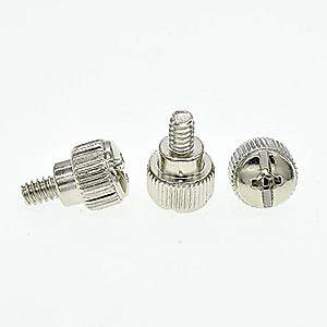 10Pcs 6#-32x5 for Computer PC Case Cooling Round Toolless Adjustment Screw Thumbscrews Thumb Screw M3.5 - (Silver) SCRW-194542
