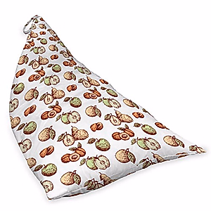 Ambesonne Sketch Lounger Chair Bag, Illustration of Fruits Drawn by Hand Peaches Apples Organic Healthy Food, High Capacity Storage with Handle Container, Lounger Size, Cinnamon and Peach