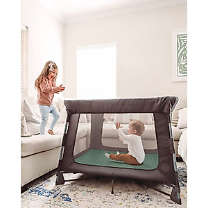 Babebay 2-Pack Mini Crib Sheets, Pack and Play Sheets Fitted for Pack N Play Mattress and Playard, Soft Jersey Knit Cotton for Baby (Sage Green)