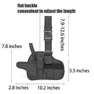 Left Handed Leg Holsters for Pistols, Drop Leg Holster Thigh Gun Holster for Men, Airsoft Pistol Holster Adjustable Tactical Leg Harness for Large Medium Pistols