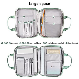 Datoua Bible Covers for Women Girls, Bible Case Scripture Carrying Carrier with Handle and Pocket, Bible Bag Teens Book Protective Large Medium Standard Size, Bible Accessories Study Supplies (Green)