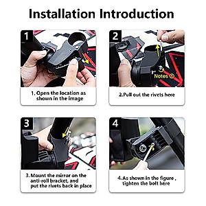 SHEJISI UTV Side Mirrors, You No Longer Need to Adjust by Hand，Innovative Automatic Reset Function, for 1.5"-2.0" Roll Cage, Compatible with Polaris RZR, Can Am Maverick, Honda Pioneer, Kawasaki Mule