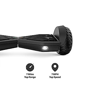 Jetson Spin All Terrain Hoverboard with LED Lights, Self-Balancing Hoverboard with Active Balance Technology, Range of Up to 7 Miles, Ages 13+, Black, JAERO-BLK