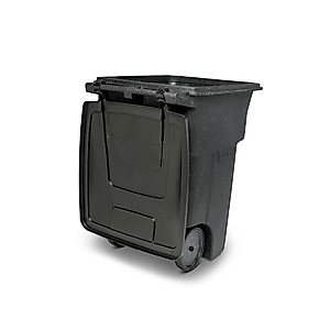 Toter 2-Wheel Trash Can with Lid - Blackstone, 96-Gallon, Model# ANA96-00BKS