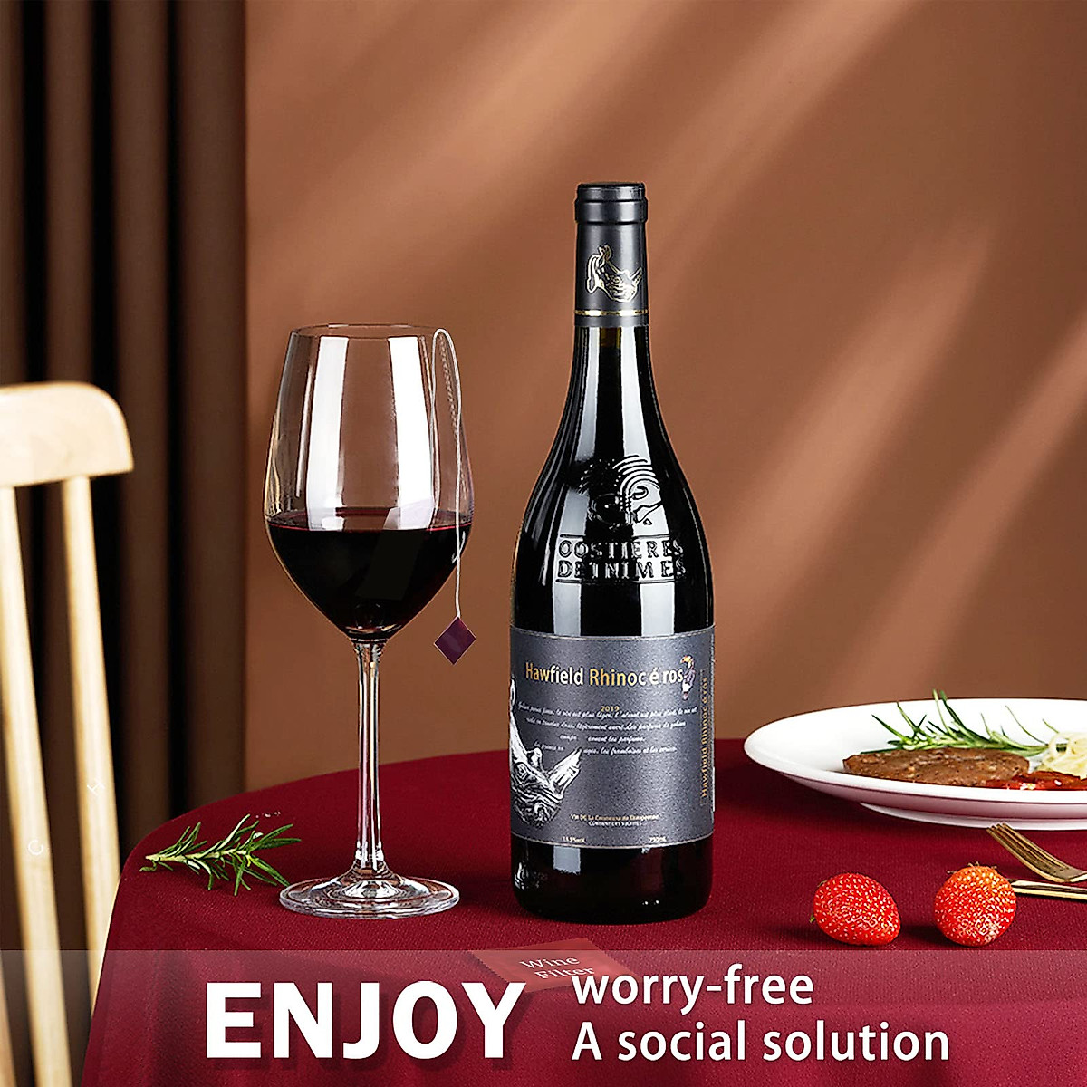 WEESIGEI Wine Filter Sulfite Purifier: Wine Filters Remover Histamines Sulfite - Alleviates headaches Prevent Wine Sensitivities (24 Packs)