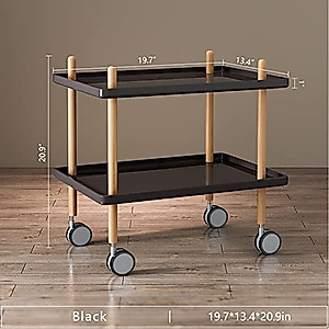 N&V Double Layer Trolly Side Table (Black)