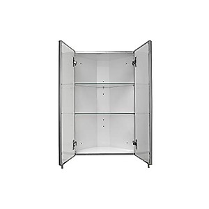 Croydex WC766105AZ Avisio Double Door Corner Bathroom, 27.6" H x 17.7" W Medicine Cabinet, Stainless Steel