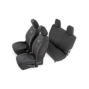 Rough Country Neoprene Seat Covers for Jeep Wrangler JK 2-Door (2011-2012) - Neoprene Waterproof Seat Covers, Foam Padded Wrangler Seat Covers 2-Door Full Set - Front & Rear Seat Covers