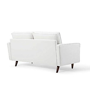 Modway Valour Performance Velvet Loveseat, White Valour Performance Velvet Loveseat