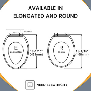 ZMJH ZMA201S Elongated Electronic Bidet Toilet Seat, Unlimited Warm Water, Vortex Wash, Heated Seat, Warm Air Dryer, Rear and Front Wash, Remote Control, LED Light, Smart, Need Electrical, White