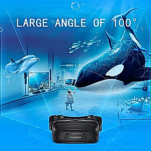 VR SHINECON Original 6.0 VR Headset Version Virtual Reality Glasses Stereo Headphones 3D Glasses Headset Helmets Support 4.7-6.53 inch Large Screen Smartphone (with Controller SC-B01)