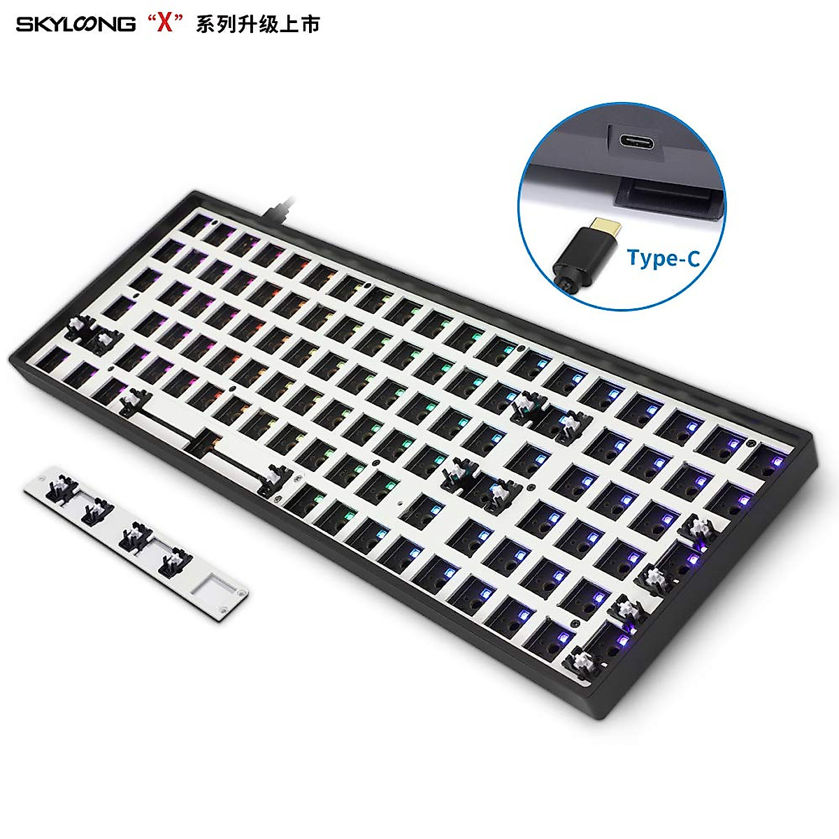 KPREPUBLIC gk96 gk96x hot swappable Custom Mechanical Keyboard Kit Support RGB Switch LEDs Type c Software programmable Balck White case (GK96X White Case Kit x1)