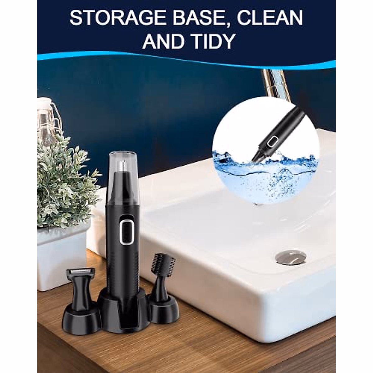 YUZHAII Ear and Nose Hair Trimmer, 8500RPM USB Rechargeable Nose Trimmer for Men and Women,Painless Nose Clippers Eyebrow Facial Hair Trimmer Kit,Dual Edge Blades for Easy Cleaning