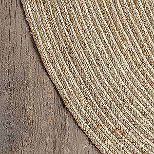nuLOOM Alanis Handmade Farmhouse Jute Area Rug, 5' x 8' Oval, Natural