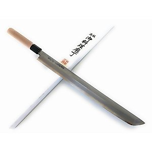 Japanese Chef's Knife ARITSUGU Sakimaru Takobiki Blue Steel Sashimi 330mm 12.99" Scabbard