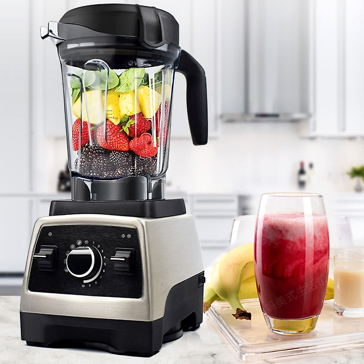 64-Ounce Blender Container, Transparent Food Blender Container with Blade Lid Blender Replacement Parts Fit for Vitamix 5300 Container Blender Pitcher Compatible for G-Series Blender 2L