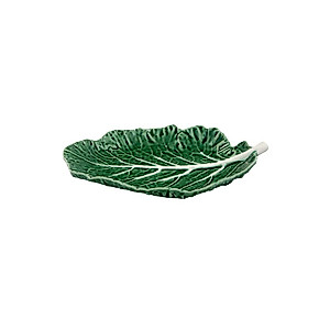 Bordallo Pinheiro Cabbage Leaf 7" Green Platter, Set of 2