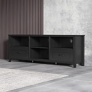 Tiokop 70.08" 60",Large Class TV Stand, Modern Entertainment Center with with 2 Drawers and 4 Storage Compartment,Wood Cabinet Media Console for Living Room,Bedroom,Black