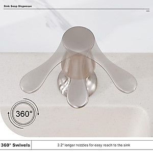 GAGALIFE Kitchen Sink Soap Dispenser Brushed Nickel, Under Sink Soap Dispenser with 40" Silicone Extension Tube Kit,Say Goodbye to Frequent Refills