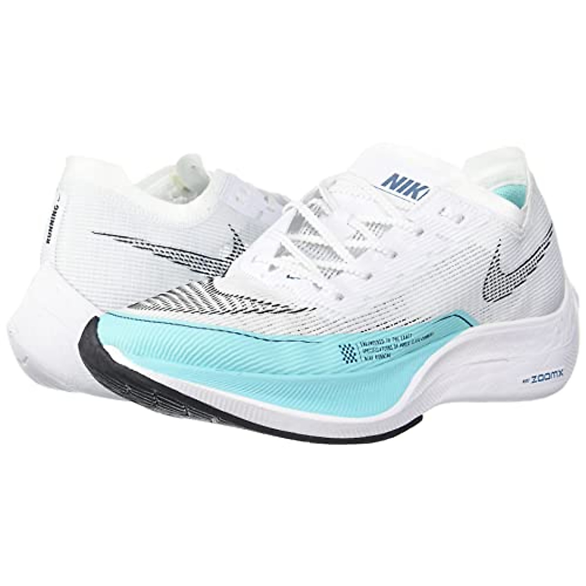 Nike Womens ZoomX Vaporfly Next%2, White/Black-Aurora Green, Size 8.5