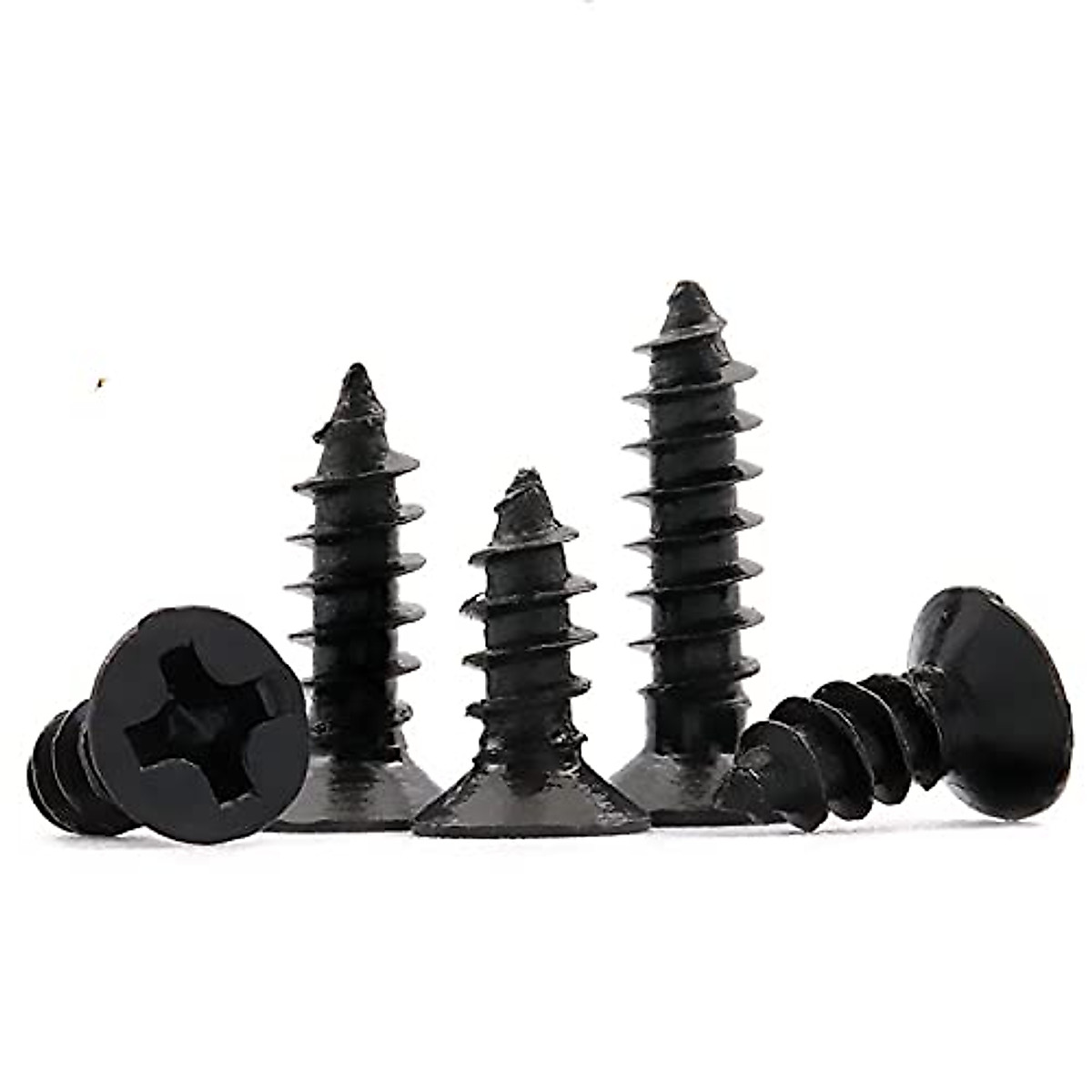 100pcs Self Tapping Screws M1.7 M2 M2.3 M2.6 M3 Laptop Screws Computer Screws Small Philips Pan Head Black Carbon Steel DUO ER (Length : 4mm, Size : M2)