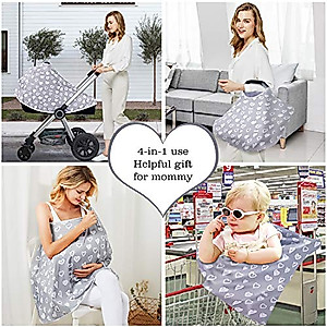 Kefee Kol Baby Nursing Cover & Nursing Poncho - Multi Use Cover for Baby Car Seat Canopy, Shopping Cart Cover, Stroller Cover, 360° Full Privacy Breastfeeding Coverage, Baby Shower Gifts for Boy&Girl
