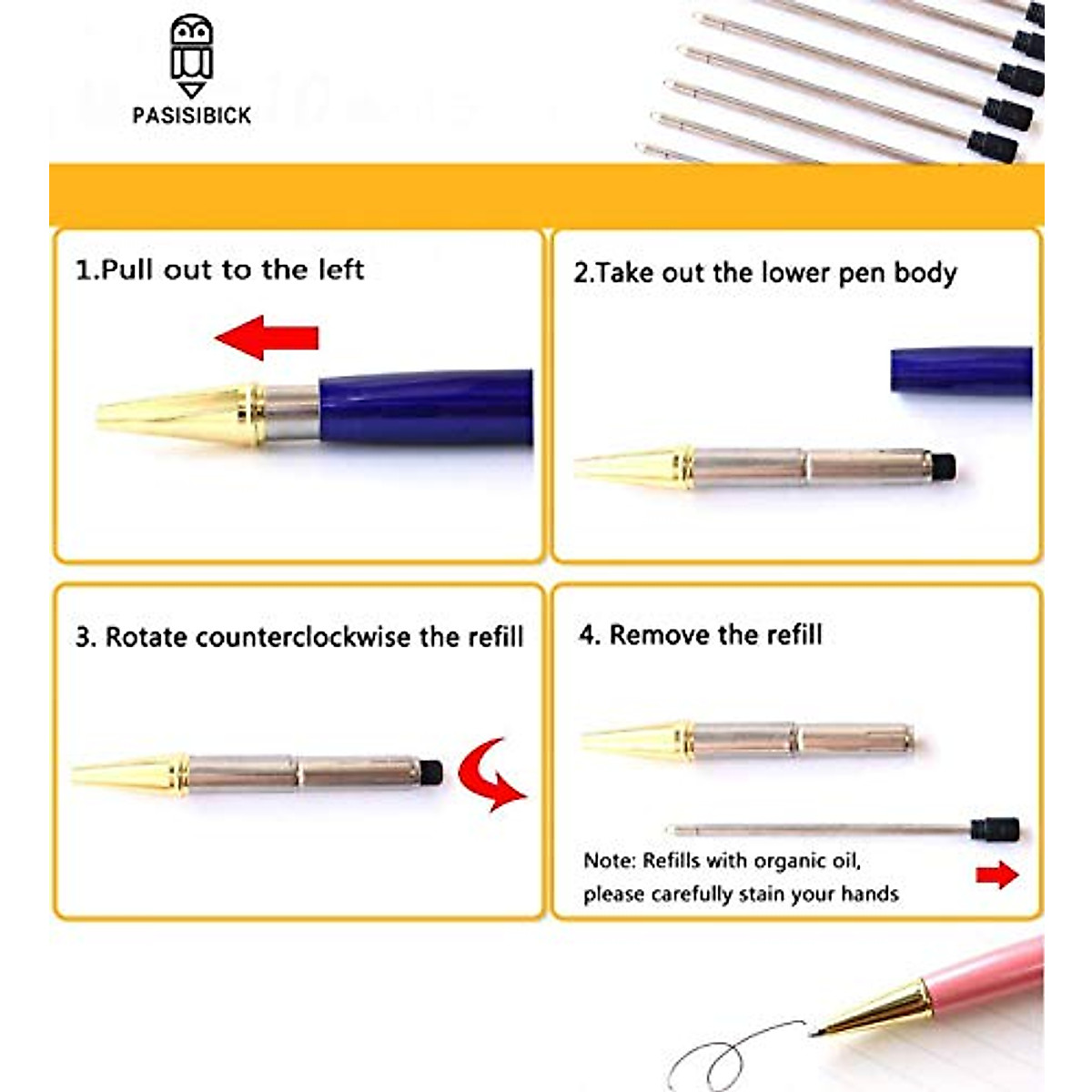 PASISIBICK Ballpoint Pens,Bling Dynamic Crystal Liquid Ballpens Black Ink for Office Supplies(12 Pcs)