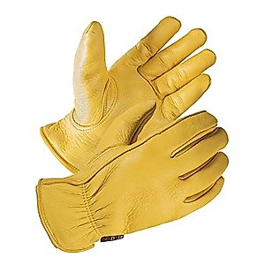 SKYDEER Full Premium Genuine Deerskin Leather Hi-Performance Utility Driver Work Gloves for Kids (SD2210/XS, Unlined)