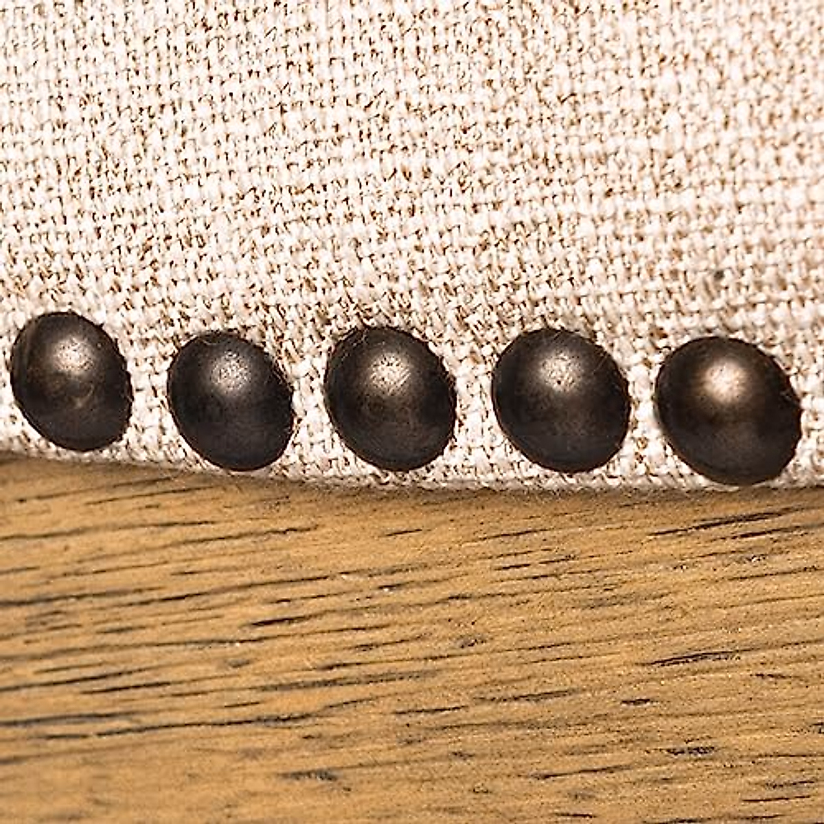 Maven Lane Adrien Kitchen Saddle Backless Bar Stool with Nailhead Trim, Natural, Bar Height