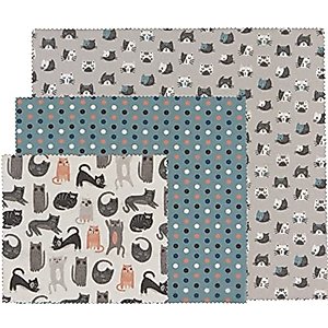 DANICA NOW DESIGNS Cats Beeswax Wrap, 3 CT
