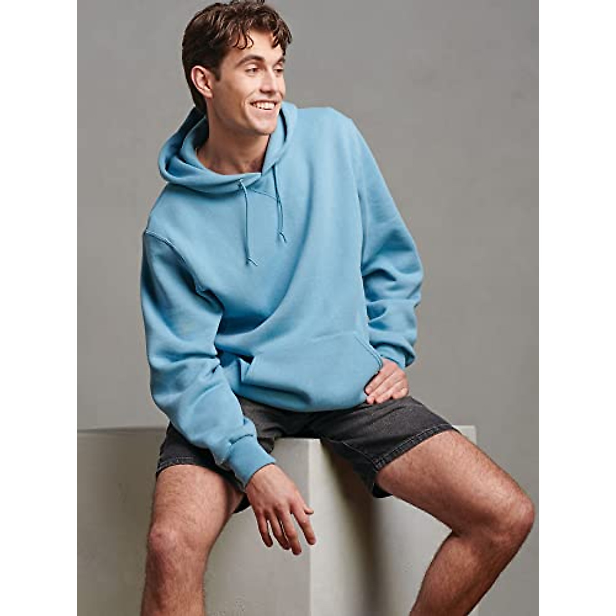Russell Athletic Men's Hoodie Dri-Power Fleece Hoodies & Sweatshirts, Moisture Wicking, Cotton Blend, Relaxed Fit, Sizes S-4X, Arctic Blue, Small