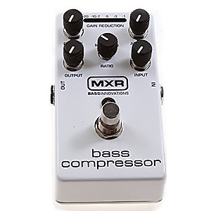 MXR M87 Bass Compressor Effects Pedal BUNDLE with AC/DC Adapter Power Supply for 9 Volt DC 1000mA, 2 Metal-Ended Guitar Patch Cables AND 6 Assorted Dunlop Guitar Picks
